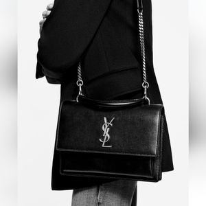 Yves Saint Laurent | Bags | Ysl Sunset Medium Leather Top Handle Bag In Smooth Leather | Poshmark